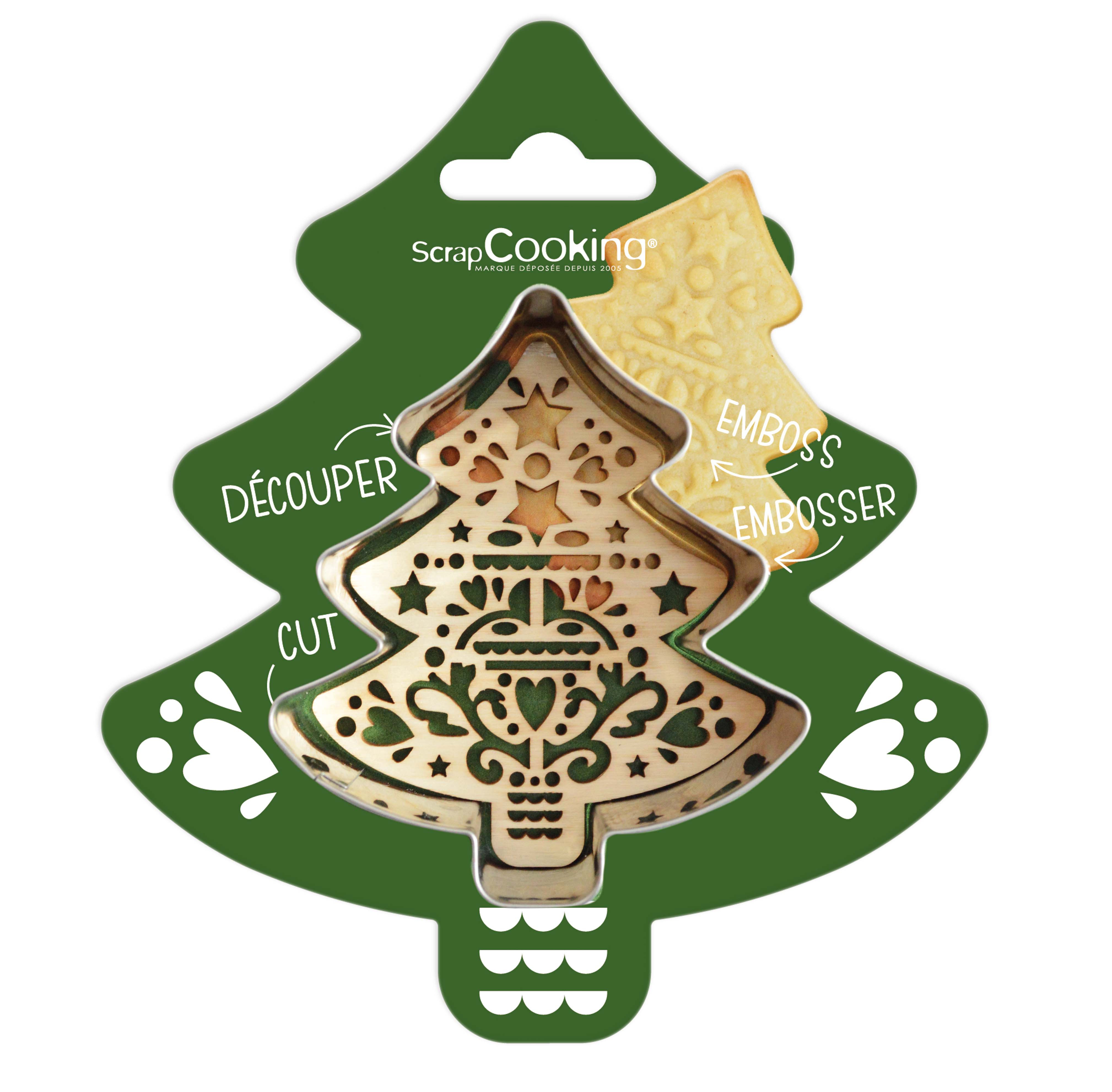 Cookie cutter + wood embosser Fir tree - ScrapCooking®