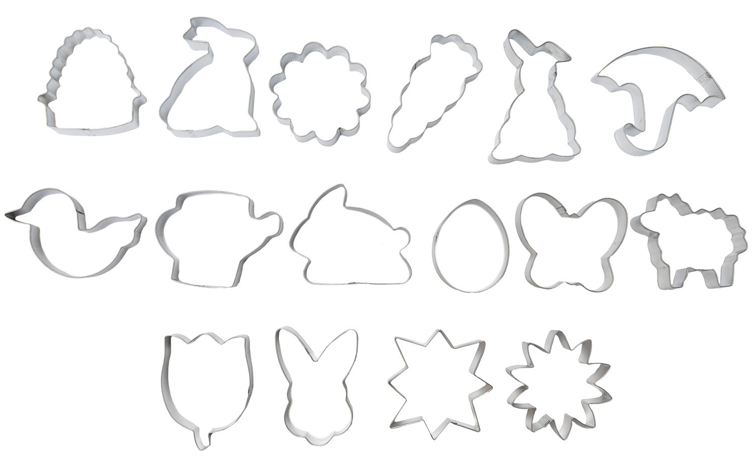 Bucket of 16 Nature-themed cookie cutters