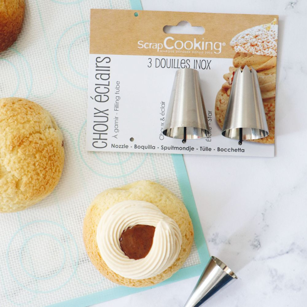 3 douilles choux éclairs - ScrapCooking®